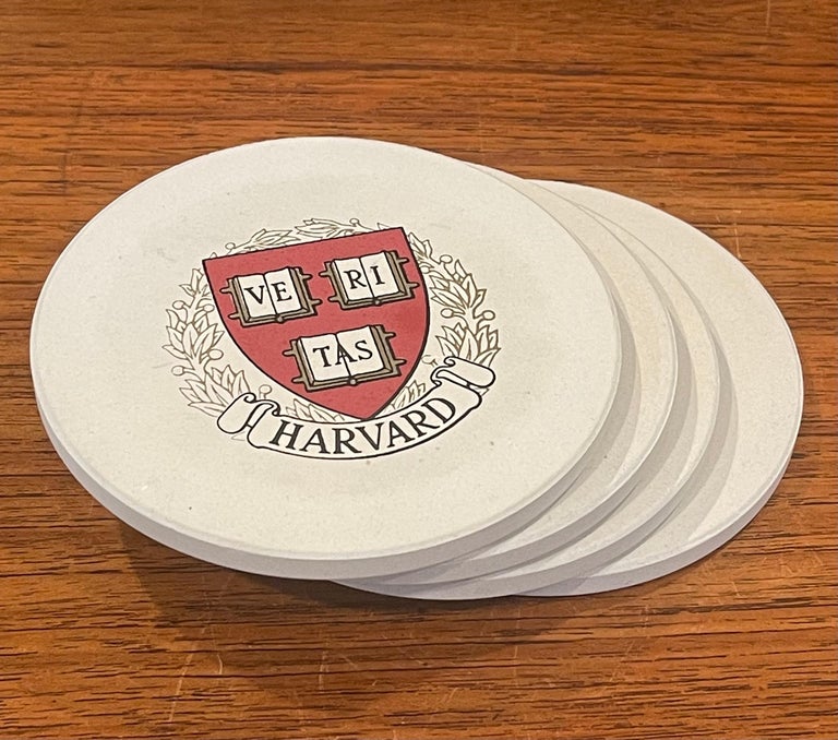 Box Set of Four Harvard University Stone Drink Coasters For Sale at 1stDibs
