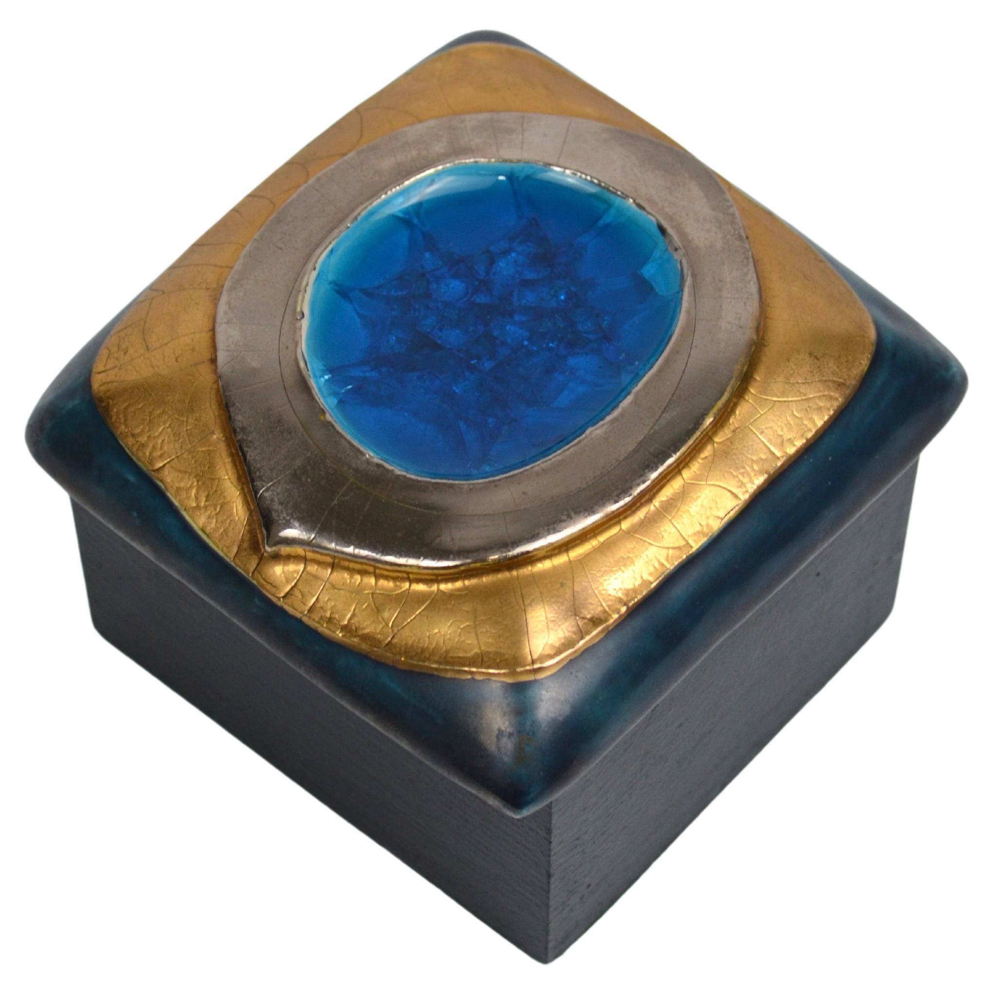 Box with ceramic lid by Mithé Espelt, 1960s For Sale at 1stDibs