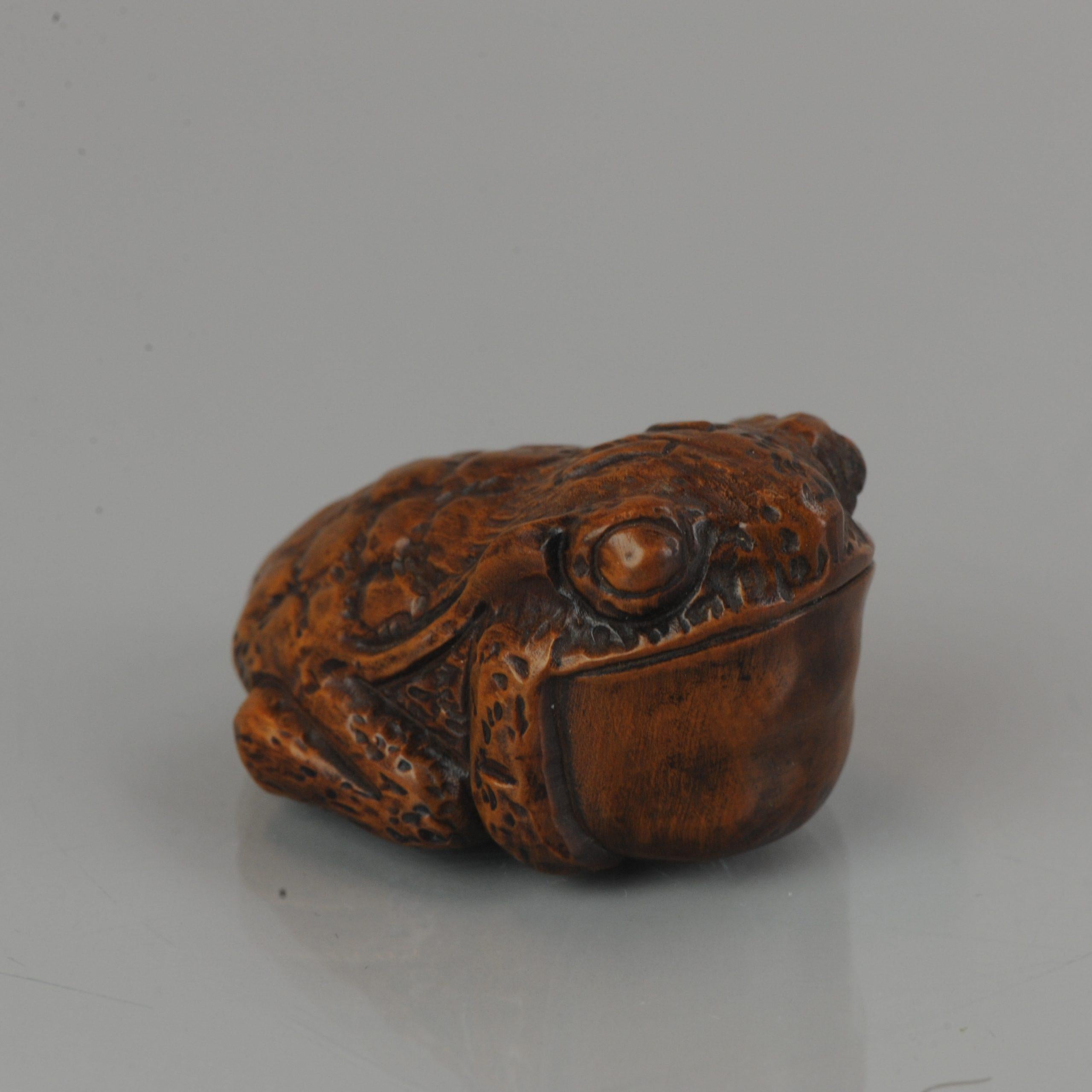 Box Wood Roar Frog Netsuke 19th-20th Century Japanese Japan Unsigned ...