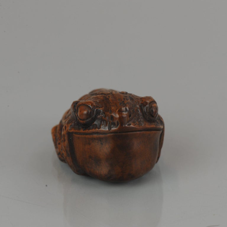Box Wood Roar Frog Netsuke 19th-20th Century Japanese Japan Unsigned ...