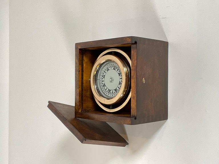 Boxed Boat Compass by Wilcox Crittendon For Sale at 1stDibs