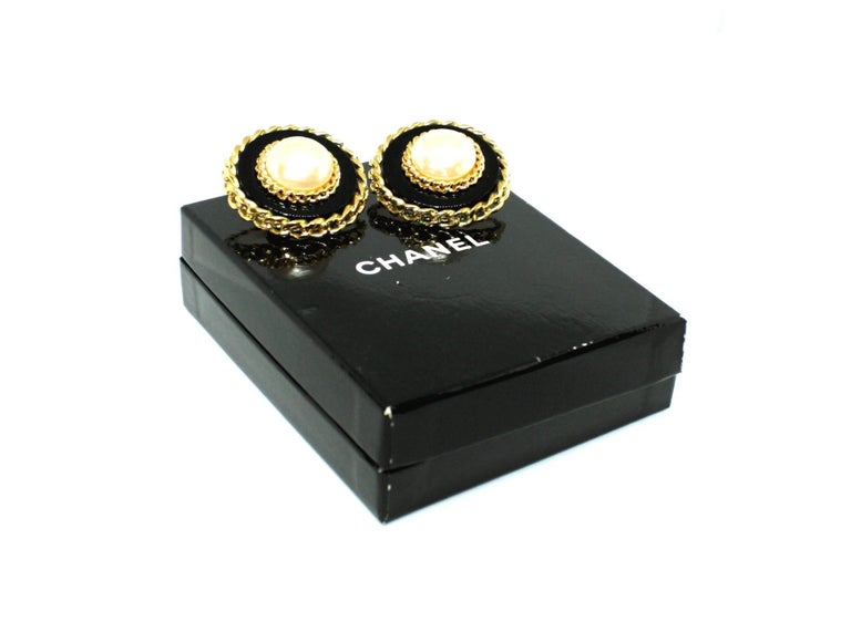 Boxed Large Clip Earrings by Chanel at 1stDibs