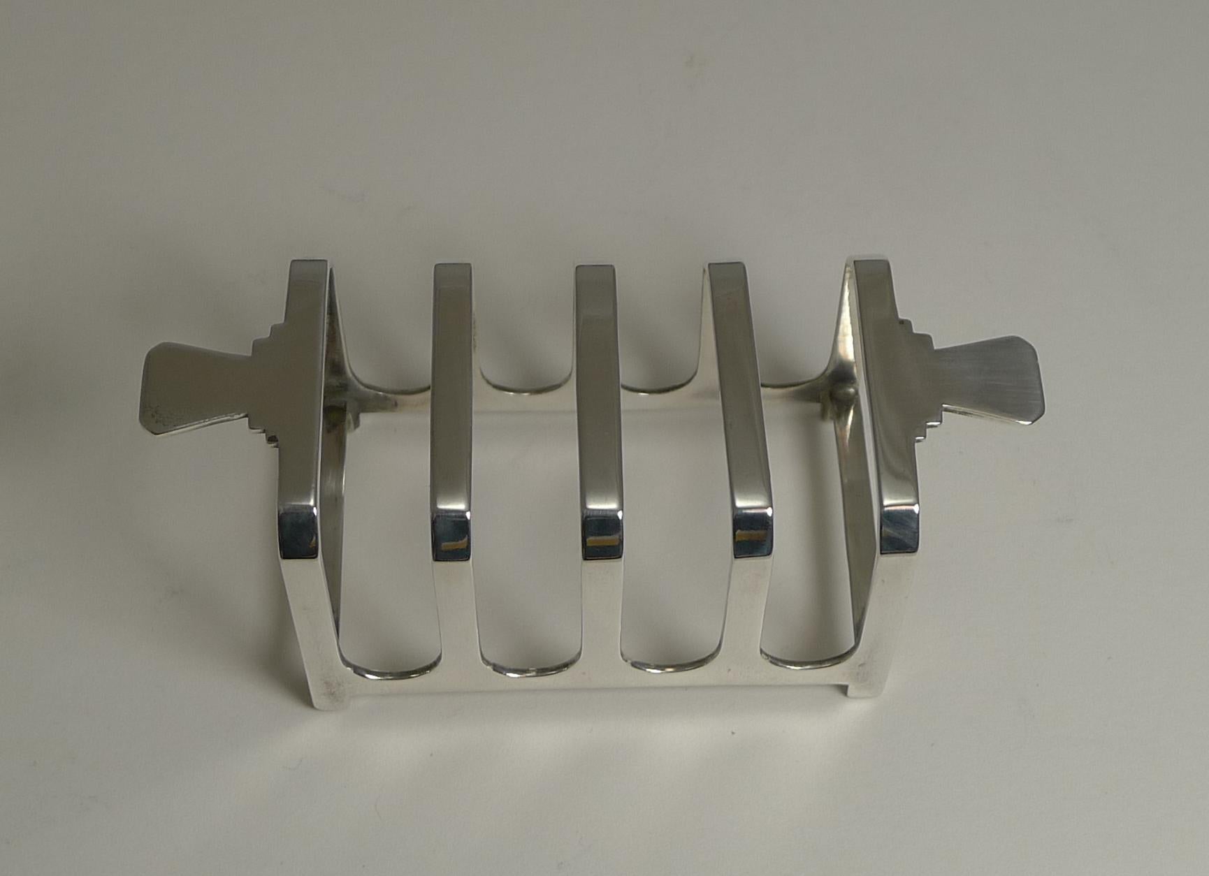 Boxed Set Four Art Deco Sterling Silver Toast Racks by Mappin and Webb ...