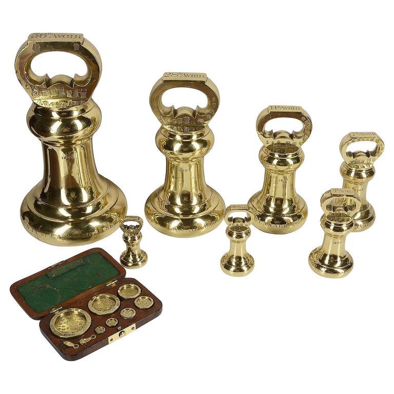 Boxed Set of Victorian Brass Weights, circa 1880 at 1stDibs