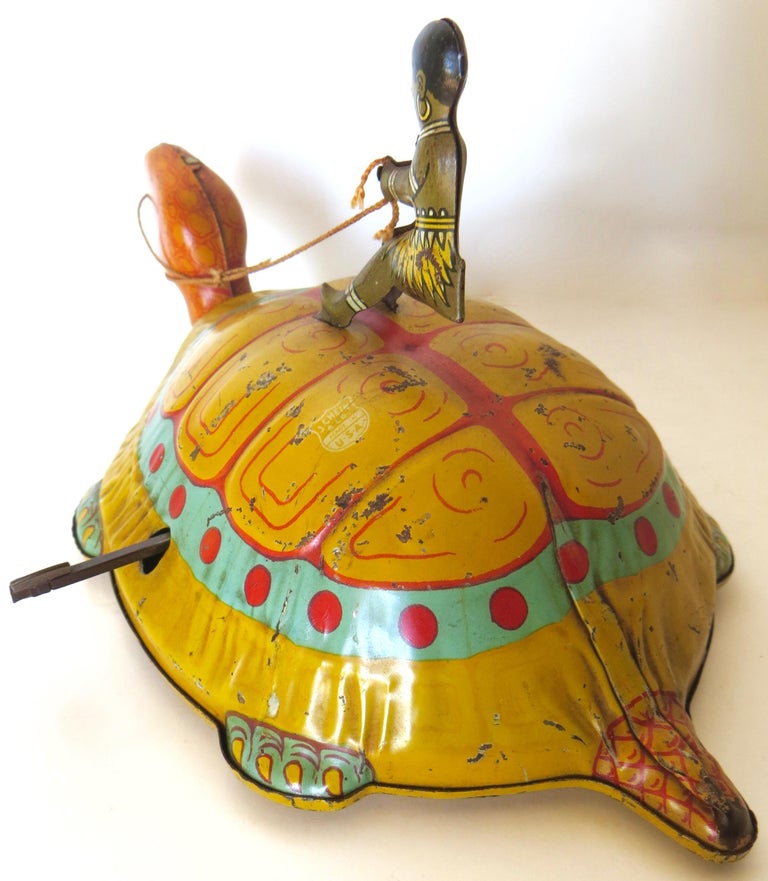 "Boy Riding A Turtle" Wind-Up Toy; by J. Chein, Circa 1930's For Sale ...