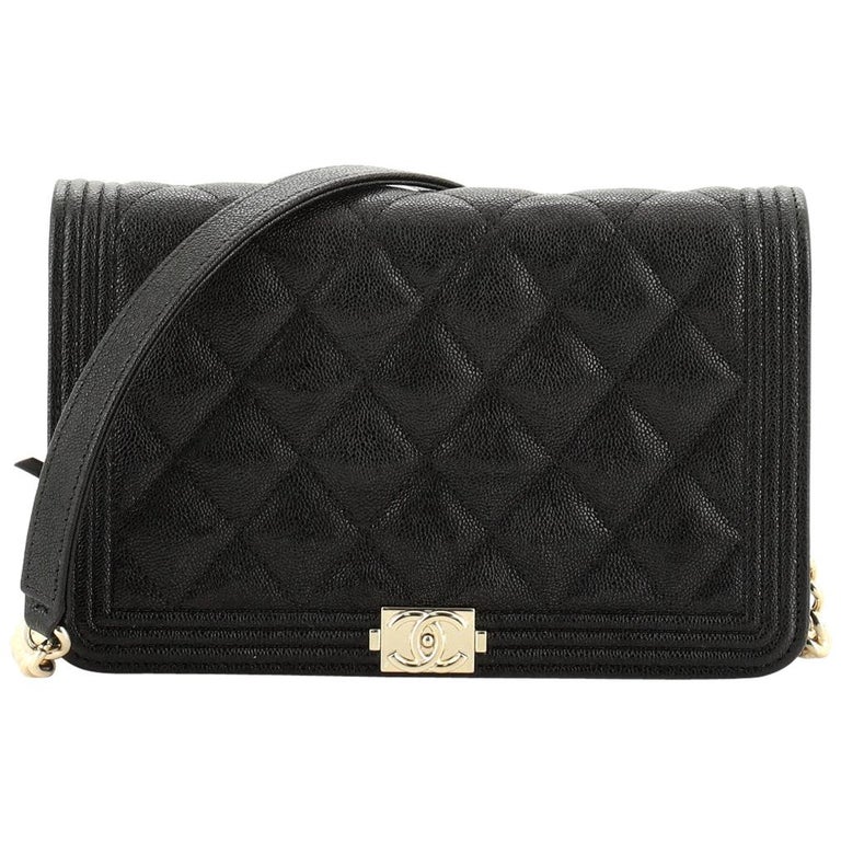 Boy Wallet on Chain Quilted Caviar at 1stDibs