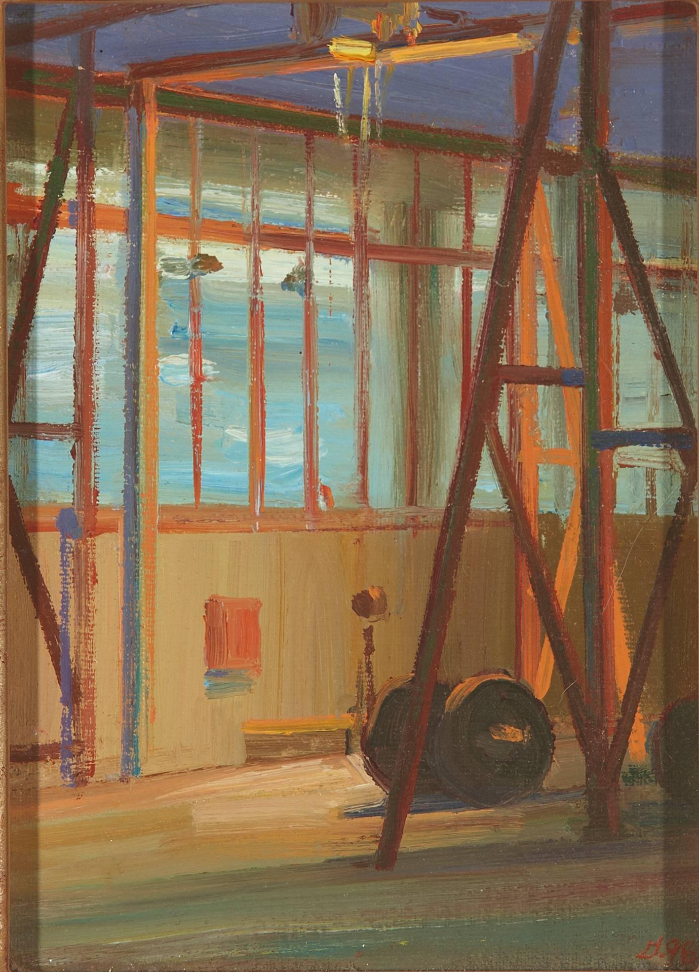 Boyd Gavin - Locomotive Shop at Night at 1stDibs | boyd gavin artist