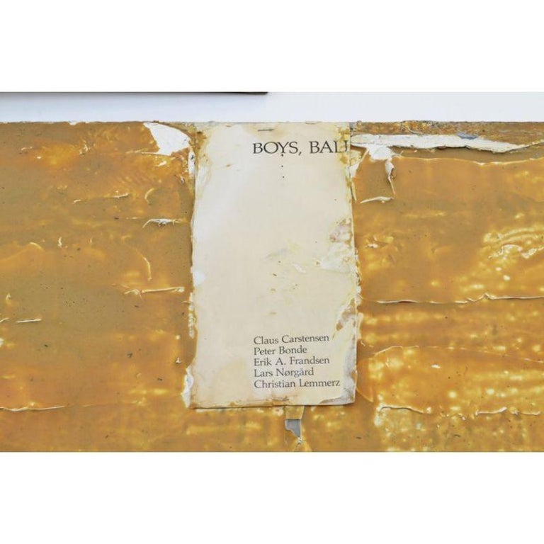 'Boys Ball', Mixed Media on Board by Peter Bonde, 1987 For Sale at 1stDibs