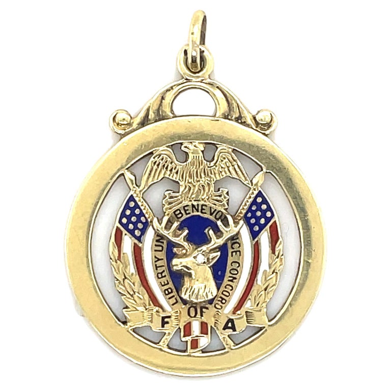 BPOE Gold and Enamel Charm For Sale at 1stDibs