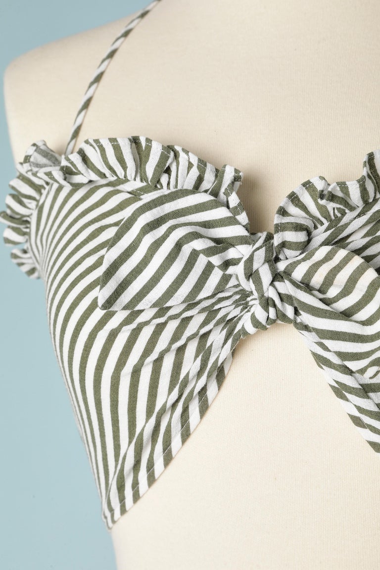 Bra and sarouel stripe ensemble in cotton crepon Lanvin For Sale at 1stDibs