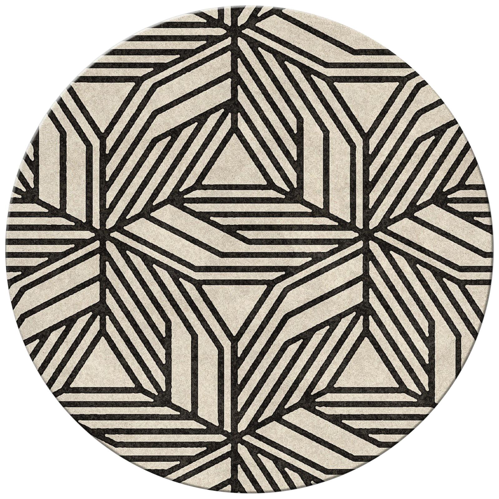Circular Hand-Tufted Tencel Cauca Rug II in Black and White by BRABBU ...
