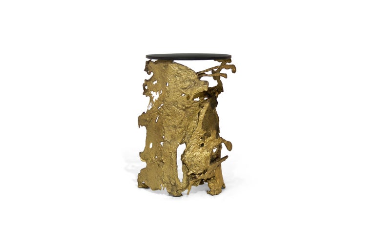 Contemporary Modern Cay In Bronze Glass Side Table by Brabbu For Sale ...
