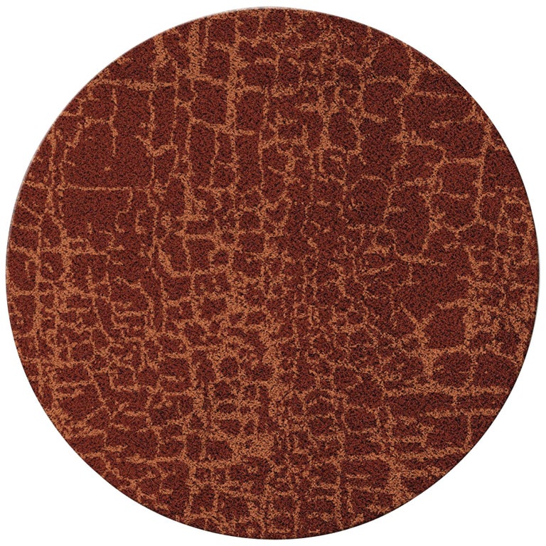 Himba Circular Hand-Tufted Tencel Rug II in Red Amber by Brabbu For ...