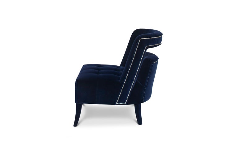 Naj Armchair in Cotton Velvet and Fully Upholstered Legs For Sale at ...