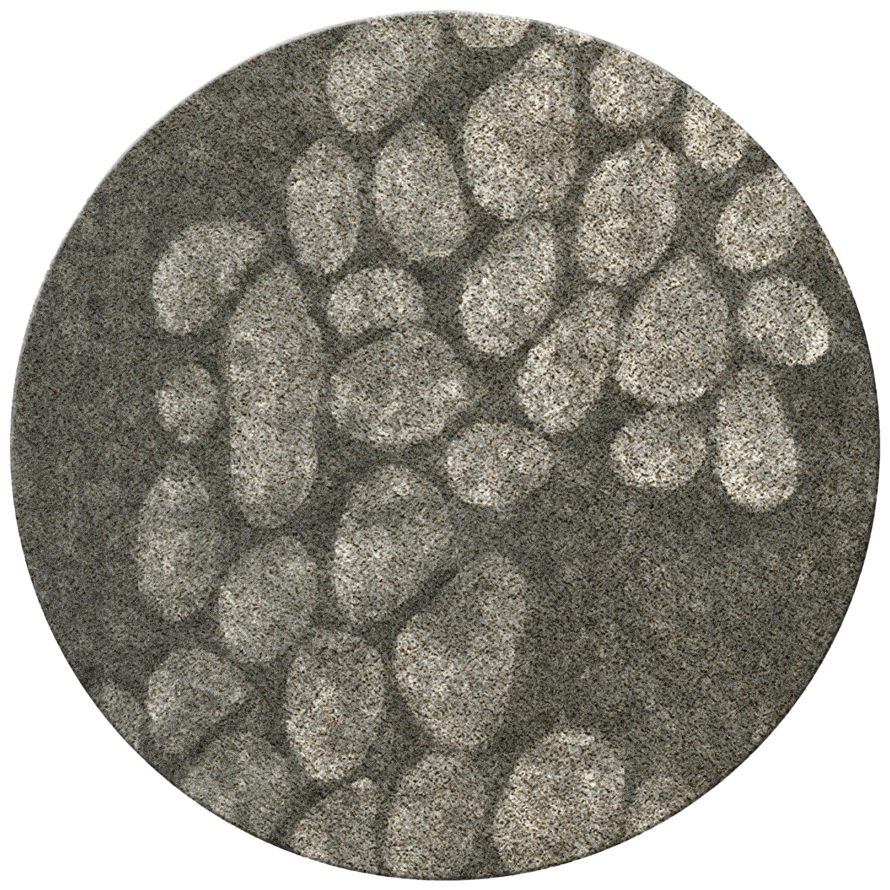 Baltic Circular Hand-Tufted Dyed Wool Rug ii in Blue Gradient For Sale ...