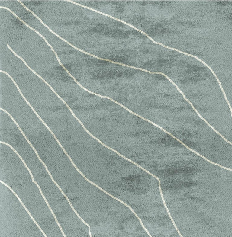 Warao Hand-Tufted Tencel Rug in Seafoam Green For Sale at 1stDibs