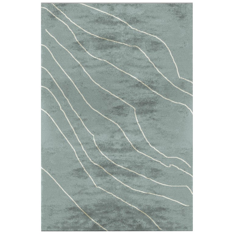 Warao Hand-Tufted Tencel Rug in Seafoam Green For Sale at 1stDibs