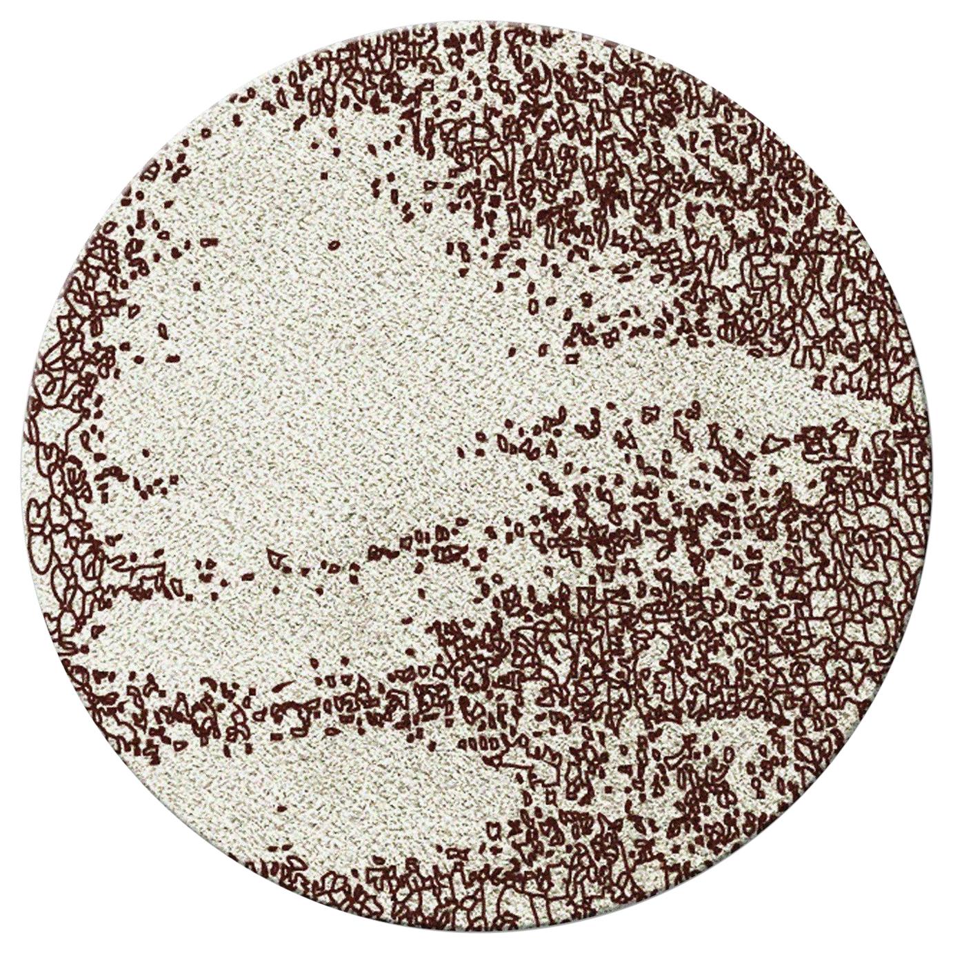 Bemba Circular Hand-Tufted Dyed Wool Rug II in Gray and Black For Sale ...