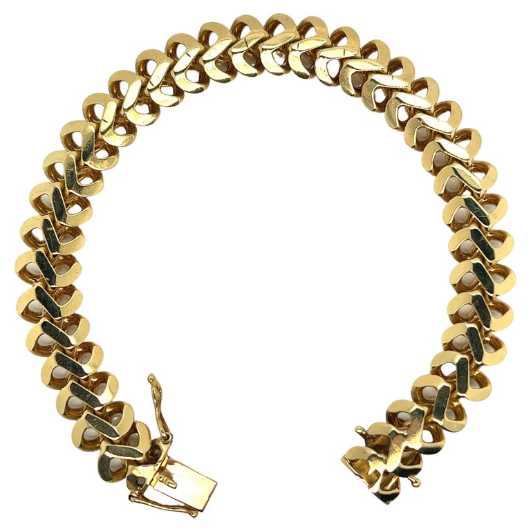 Bracelet American Mesh Yellow Solid Gold For Sale at 1stDibs