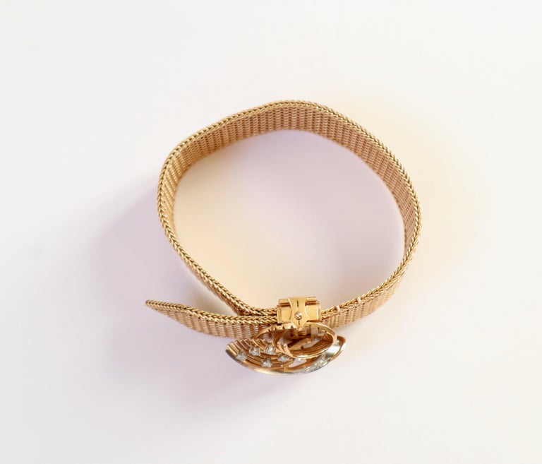 Bracelet Belt Motif circa 1950 Articulated in 18 Karat Yellow Gold and ...