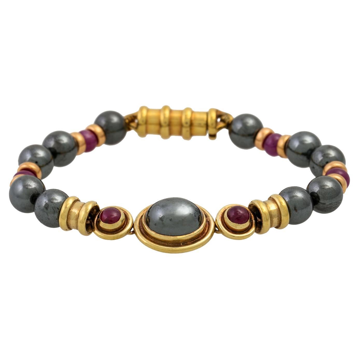 Bracelet with Pearls and Rubies For Sale at 1stDibs