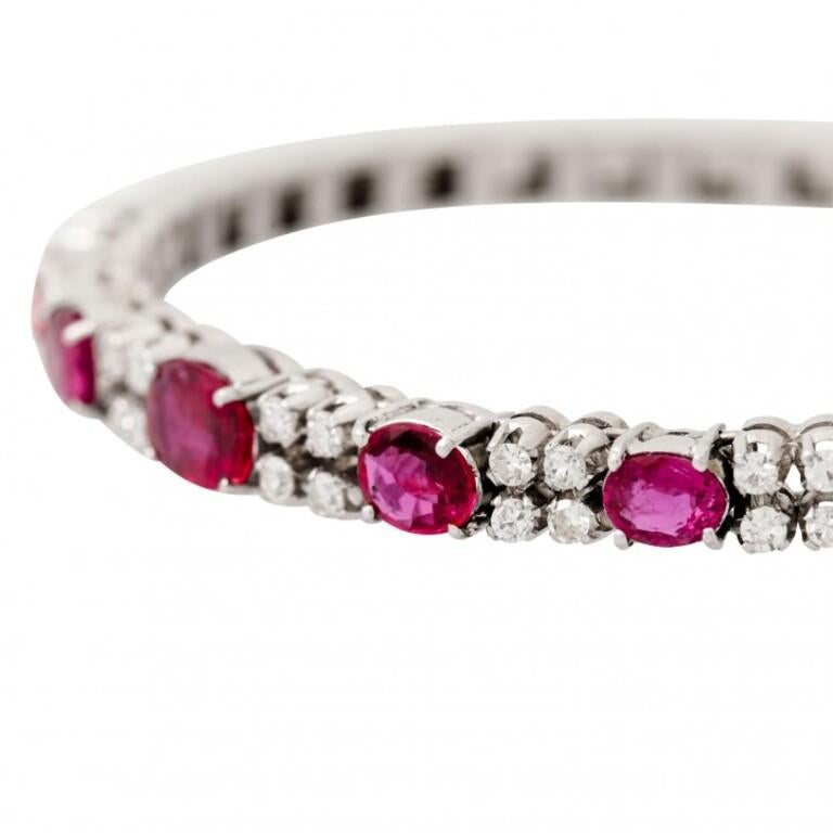 Bracelet, Especially with 5 Oval Faceted Siam Rubies For Sale at 1stDibs