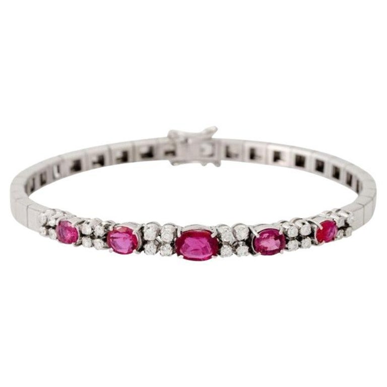 Bracelet, Especially with 5 Oval Faceted Siam Rubies For Sale at 1stDibs