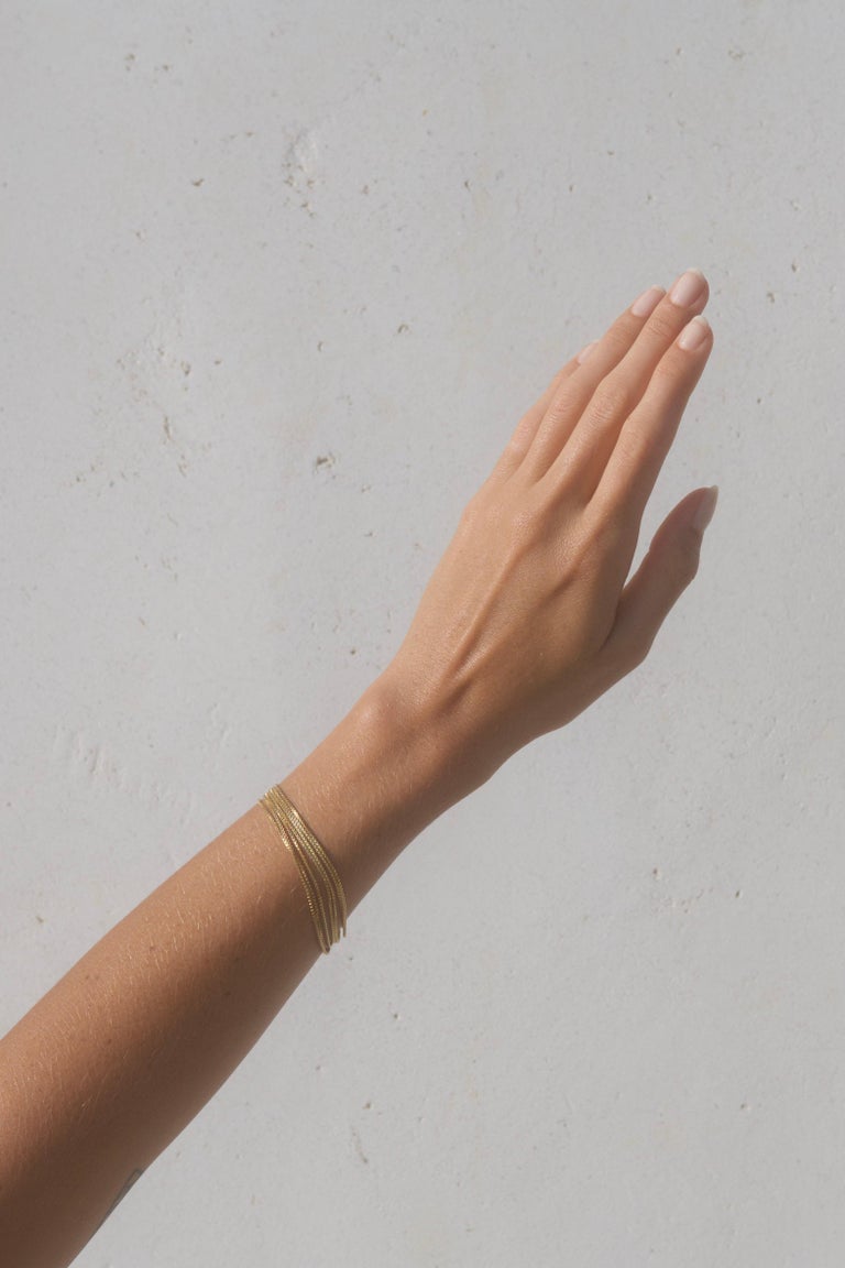 Bracelet Minimal Box Chain 18 Karat Gold-Plated Silver Mixed Greek ...