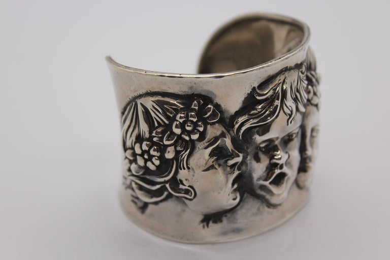 Sterling Silver Bracelet, Putti, Handmade, Italy For Sale at 1stDibs