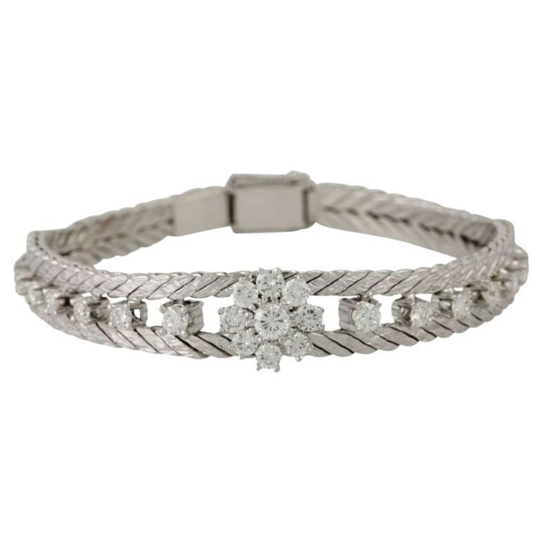 Bracelet with Brilliant-Cut Diamonds Totaling Approx. 2 Ct For Sale at ...