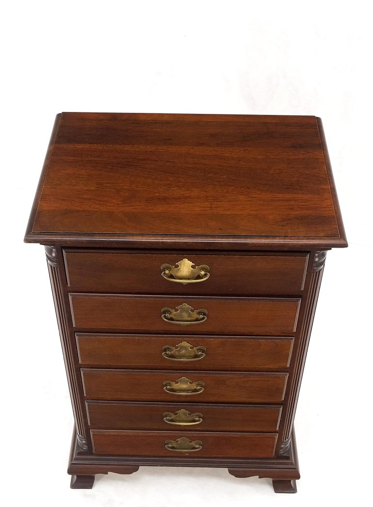 Bracket Feet Mahogany 6 Drawers Brass Pulls Tall Lingerie Chest Dresser ...