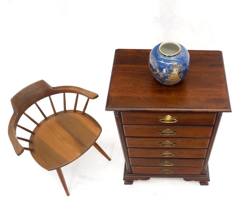 Bracket Feet Mahogany 6 Drawers Brass Pulls Tall Lingerie Chest Dresser ...