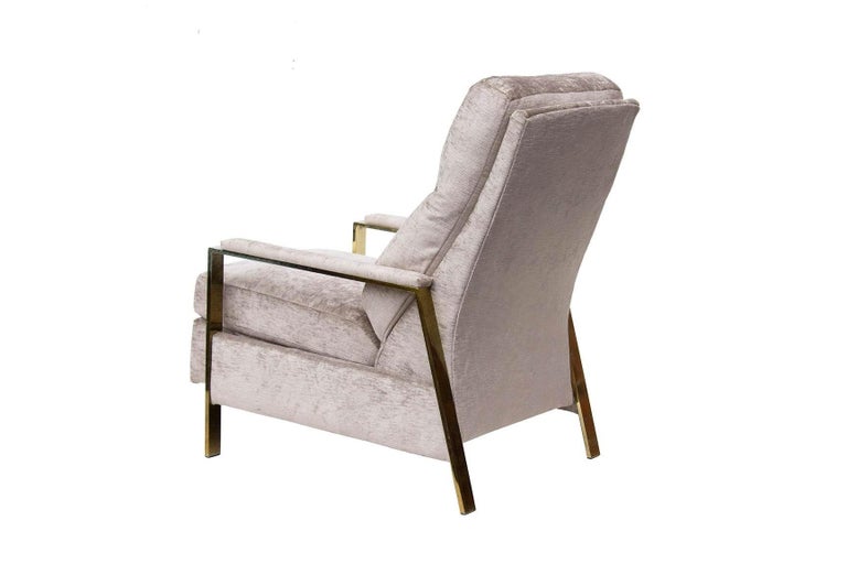 Bradington Young Milo Baughman Style Brass Frame Recliner For Sale at ...
