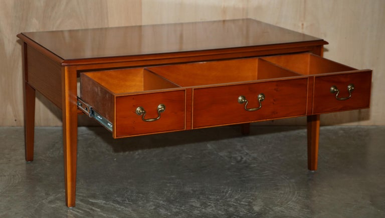 Bradley Furniture Burr Yew Wood Two Drawer Coffee Table + Butlers ...