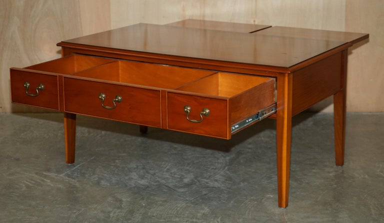 Bradley Furniture Burr Yew Wood Two Drawer Coffee Table + Butlers ...