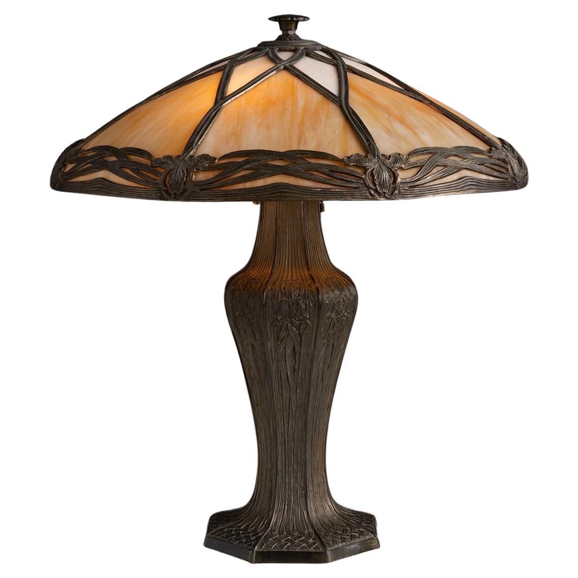 Bradley and Hubbard Table Lamp with Irises, America circa 1908 For Sale ...