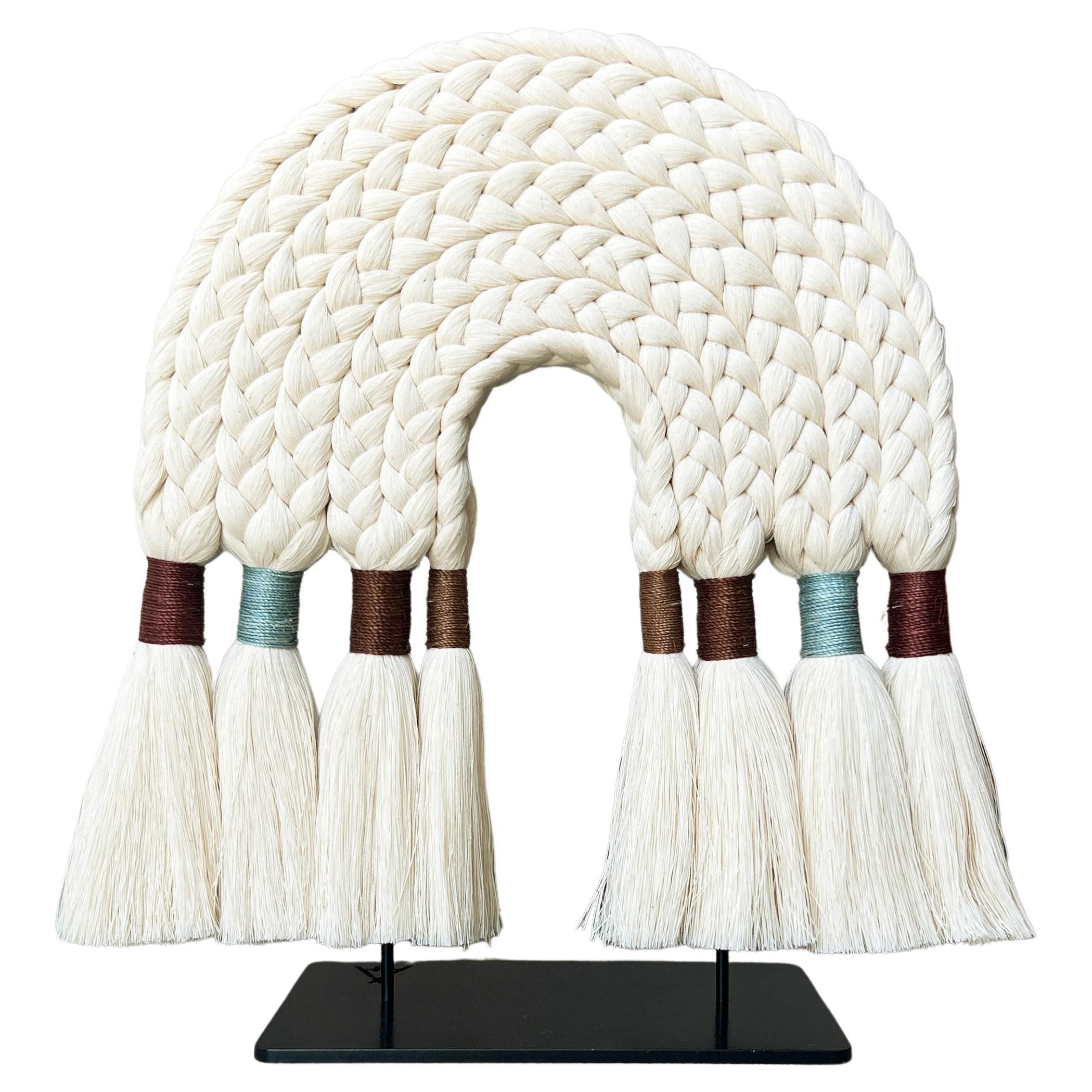 Desert Eyes Sculpture - Handmade Raw Cotton and Metal Tassel Space ...