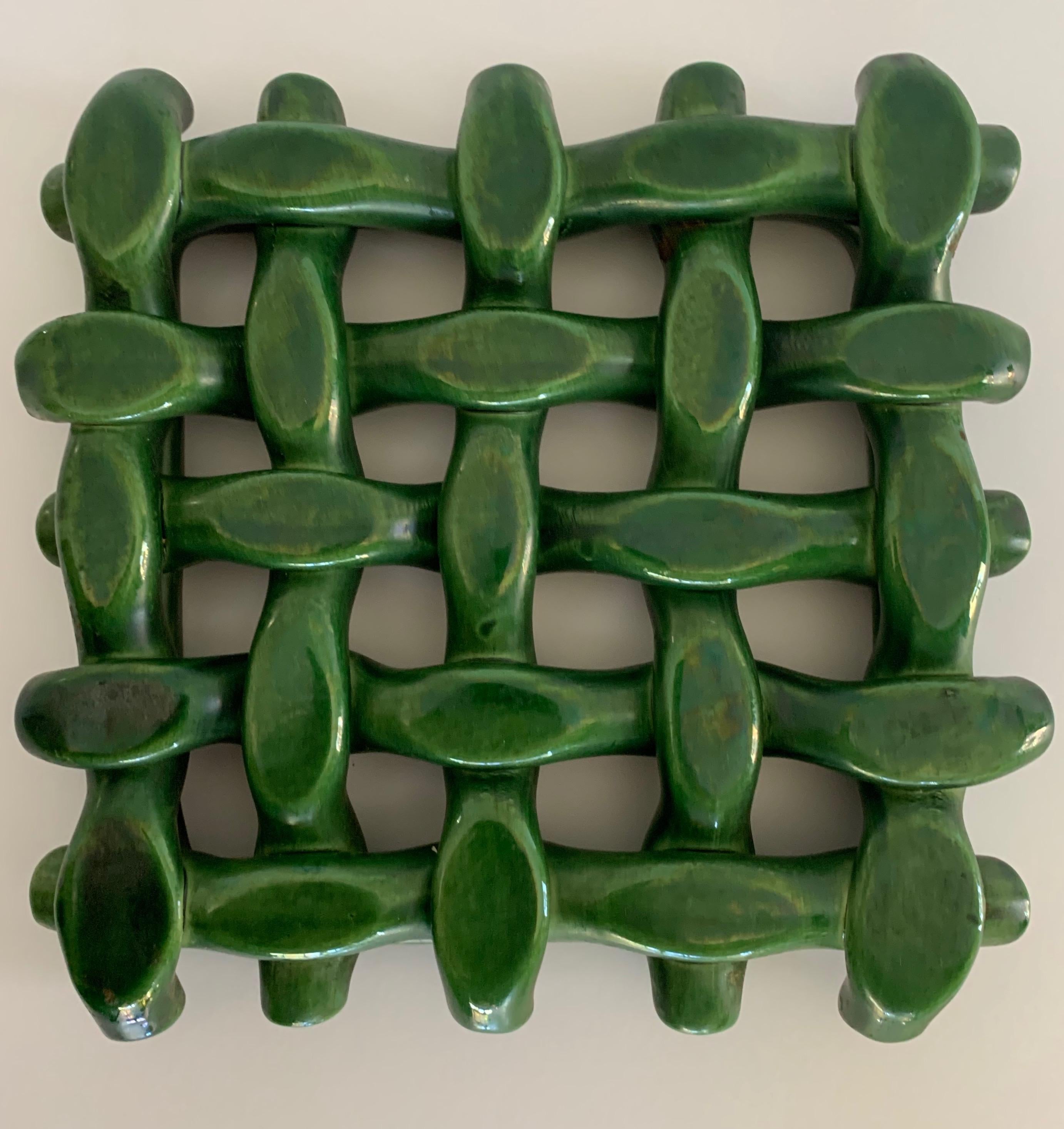 Braided Ceramic Trivet from Portugal For Sale at 1stDibs