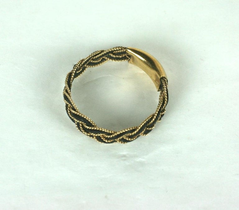 Braided Gold and Elephant Hair Ring at 1stDibs | elephant tail ring ...