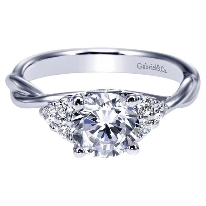 Braided Gold Diamond Engagement Mounting For Sale at 1stDibs