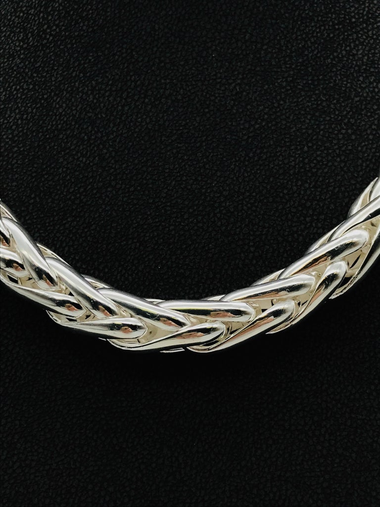 Braided Mesh Silver Necklace For Sale at 1stDibs