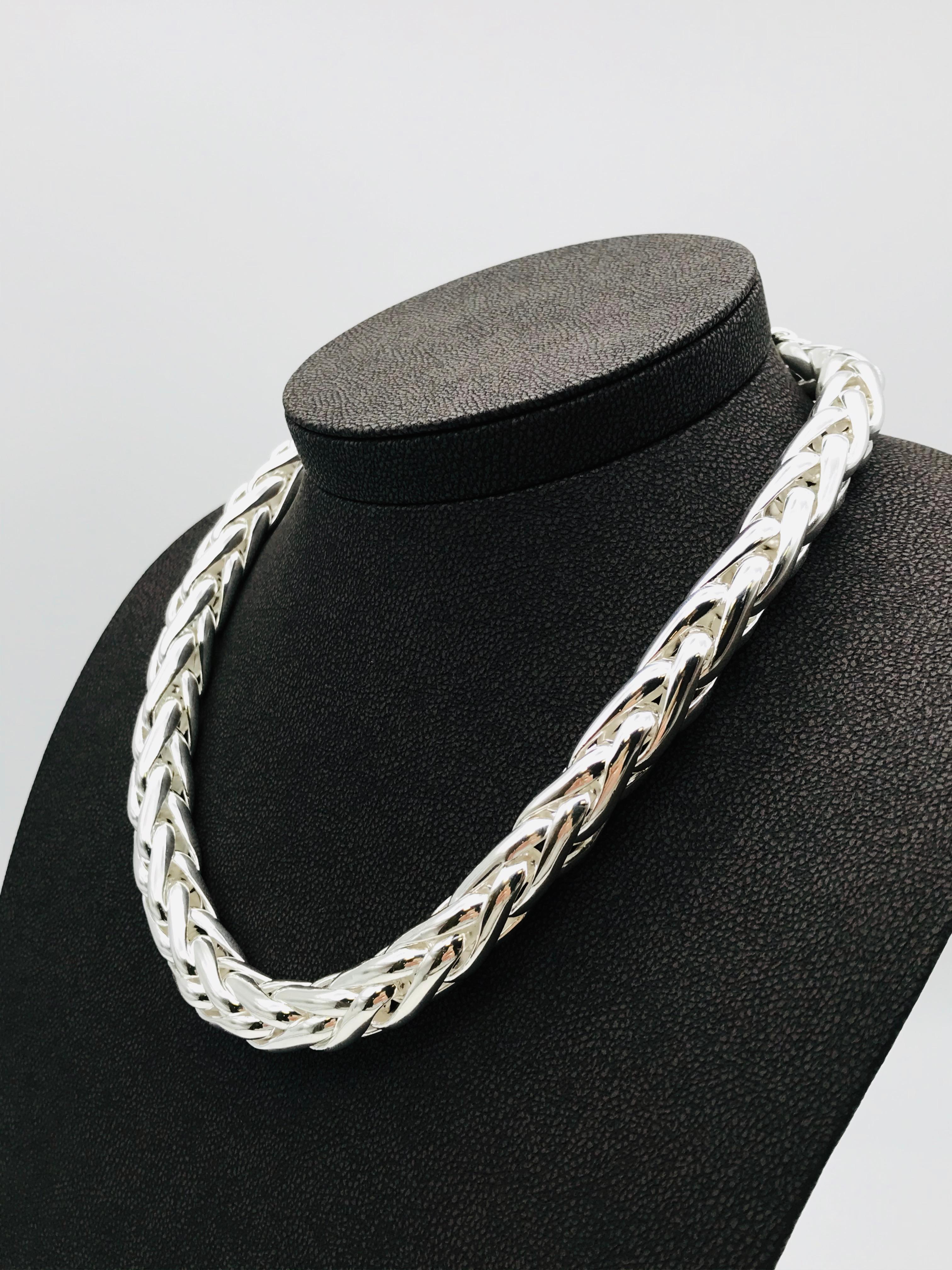 Braided Mesh Silver Necklace For Sale at 1stDibs | silver braided ...