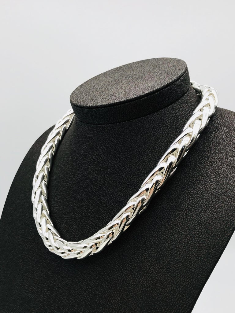 Braided Mesh Silver Necklace at 1stDibs