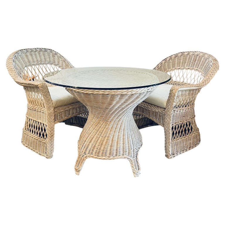 Braided Wicker 3 Piece Dinette by Henry Link For Sale at 1stDibs