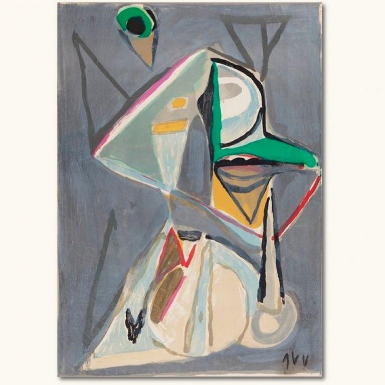 Bram Van Velde - Composition in Grey at 1stDibs