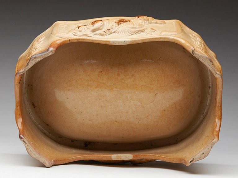 Brampton Early Victorian Salt Glazed Stoneware Dog Bowl For Sale at 1stDibs