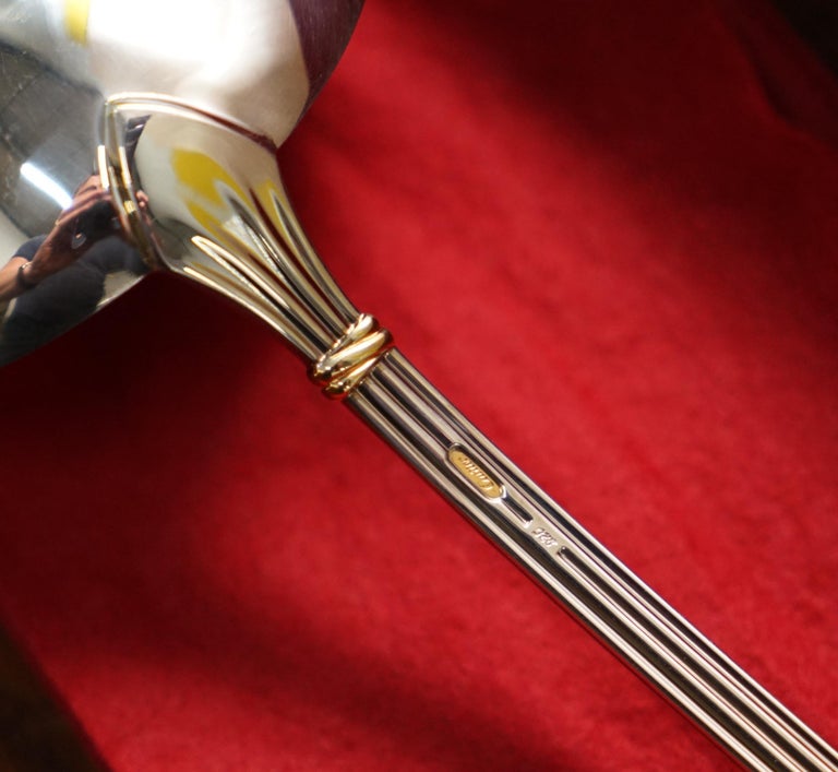 Brand New and Boxed Large Cartier Solid Sterling Silver and Gold Soup ...