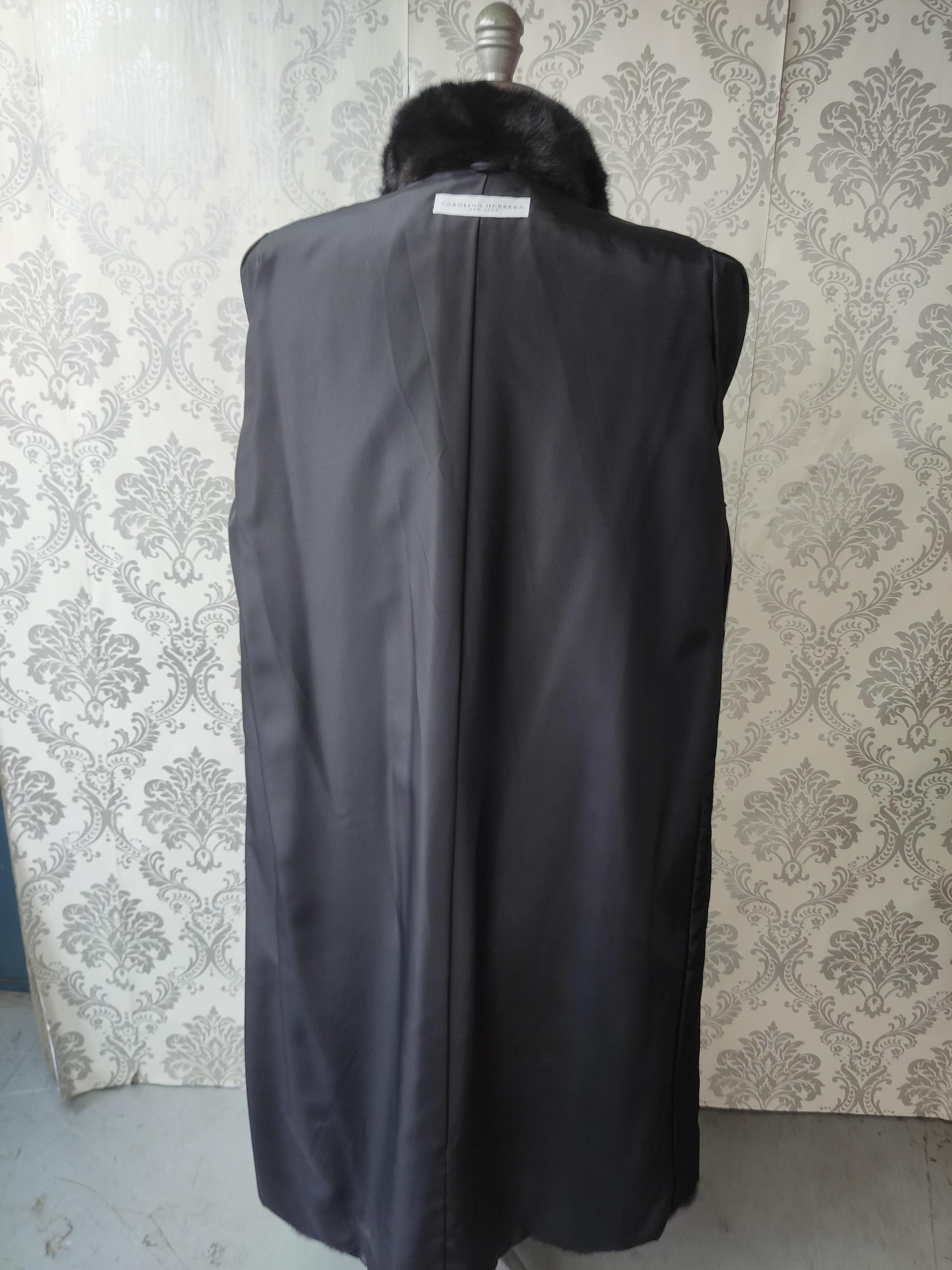 Brand new Carolina Herrera Female Black Mink Fur Swing Coat (Size 16-XL ...