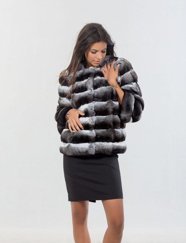 Brand new chinchilla fur coat size M For Sale at 1stDibs