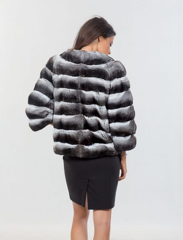 Brand new chinchilla fur coat size M For Sale at 1stDibs